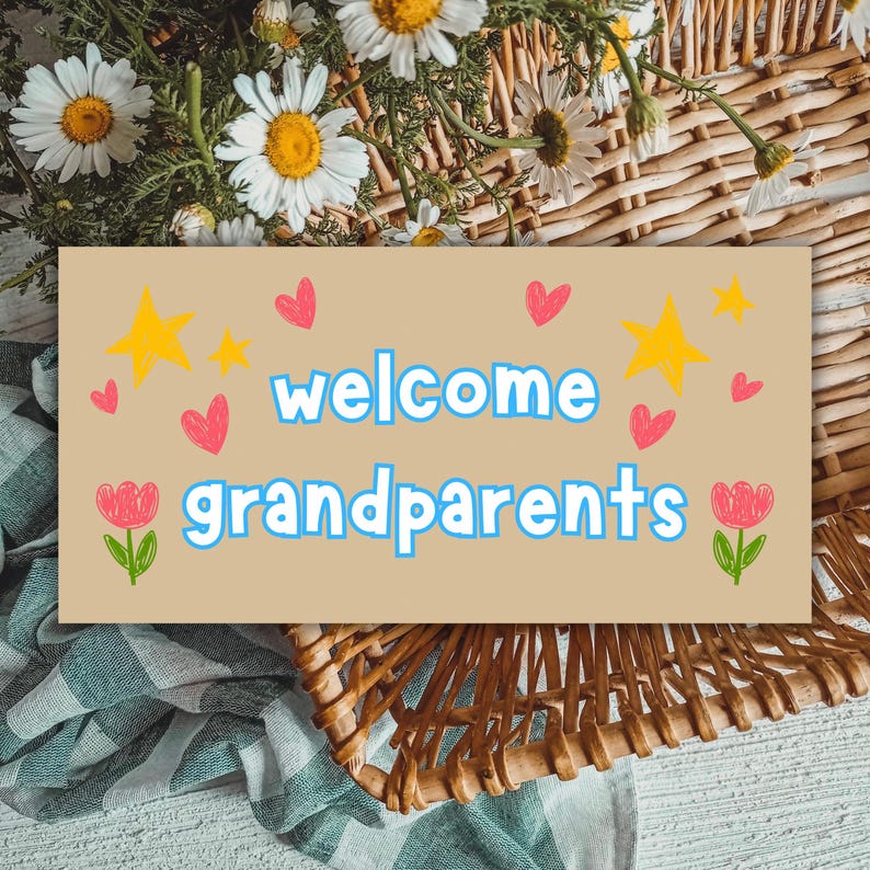 Grandparents Day Painted Banner Template | Welcome Grandparents Kid ...
