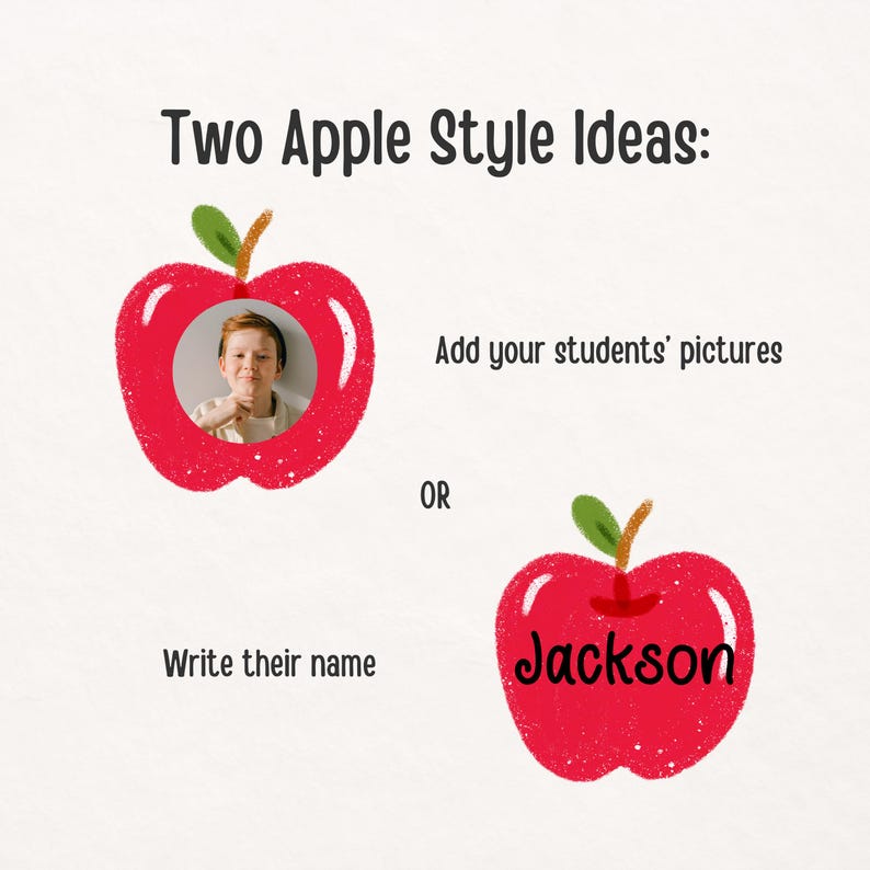 Handpicked for [custom Grade Level] Painted Banner Template | Apples - Etsy