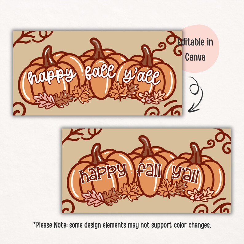 Happy Fall Y’all Triple Pumpkin Painted Banner Template - Etsy