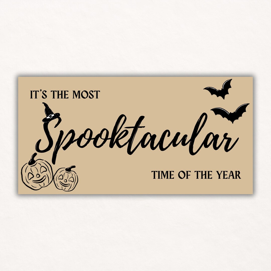 Halloween Painted Banner Template | Spooktacular Pumpkins & Bats - Etsy