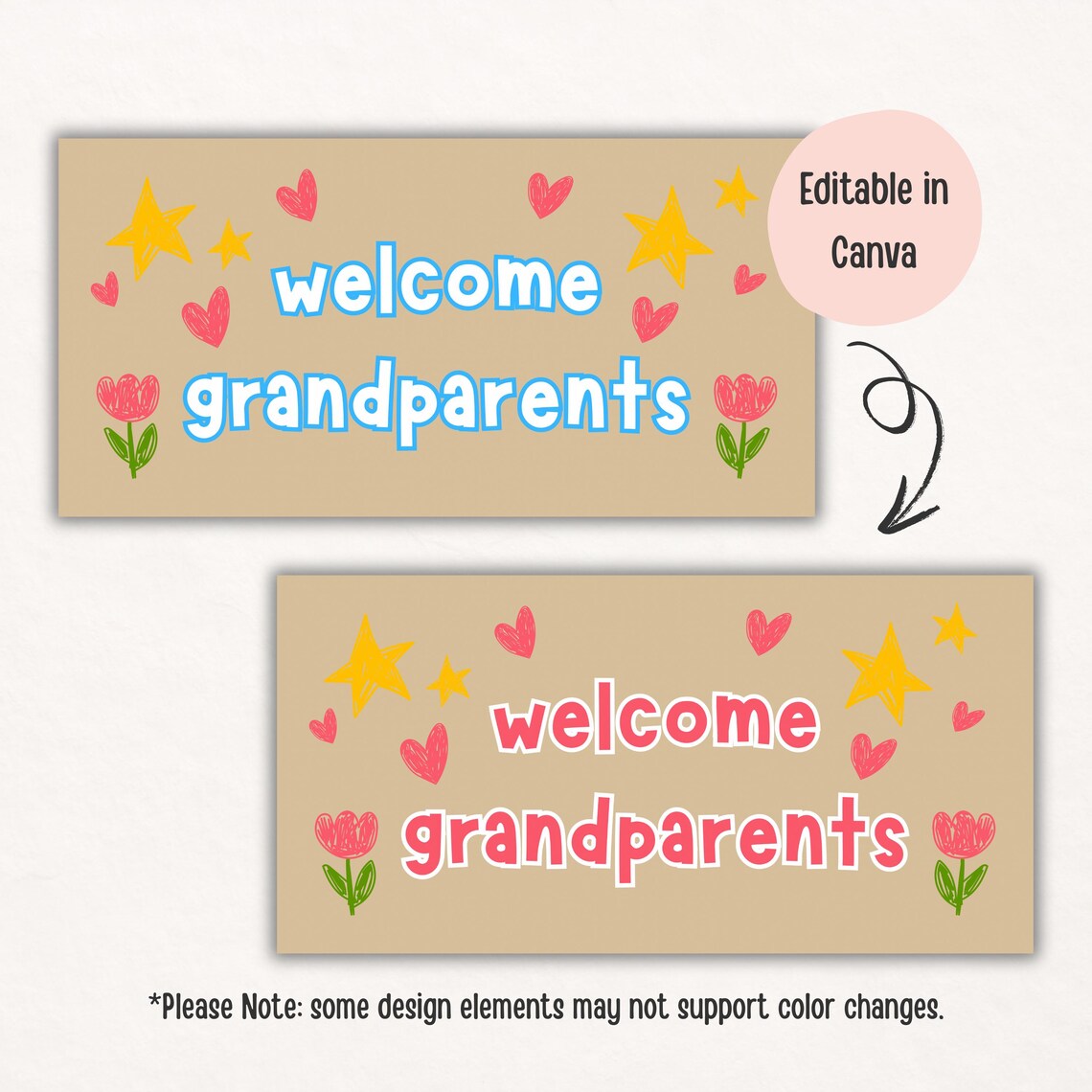 Grandparents Day Painted Banner Template | Welcome Grandparents Kid ...