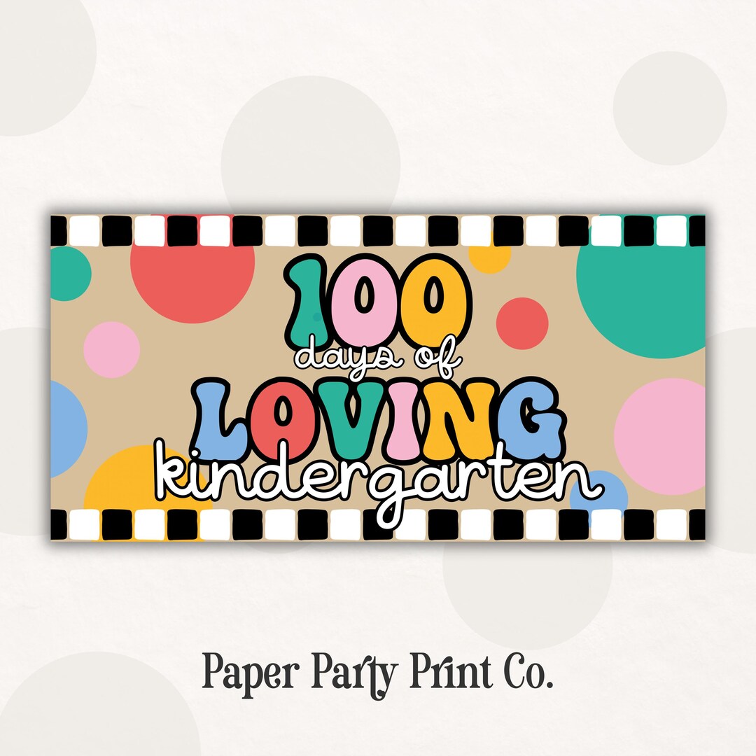 100 Days of Loving [grade Level] Painted Banner Template - Etsy