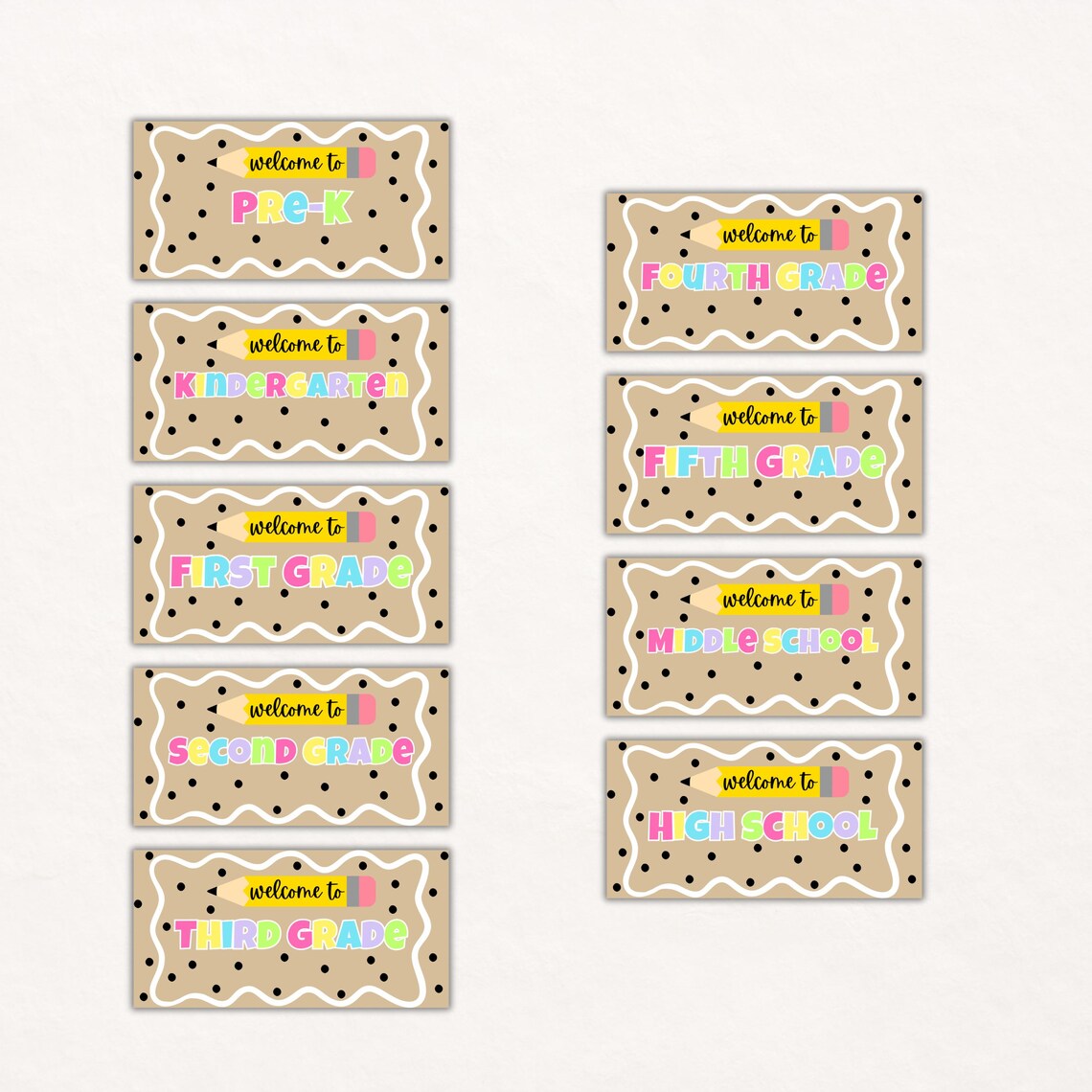 Grade Level Welcome Painted Banner Template | Pencil & Polka Dot Design ...