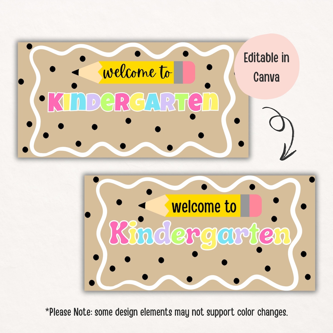 Grade Level Welcome Painted Banner Template | Pencil & Polka Dot Design ...