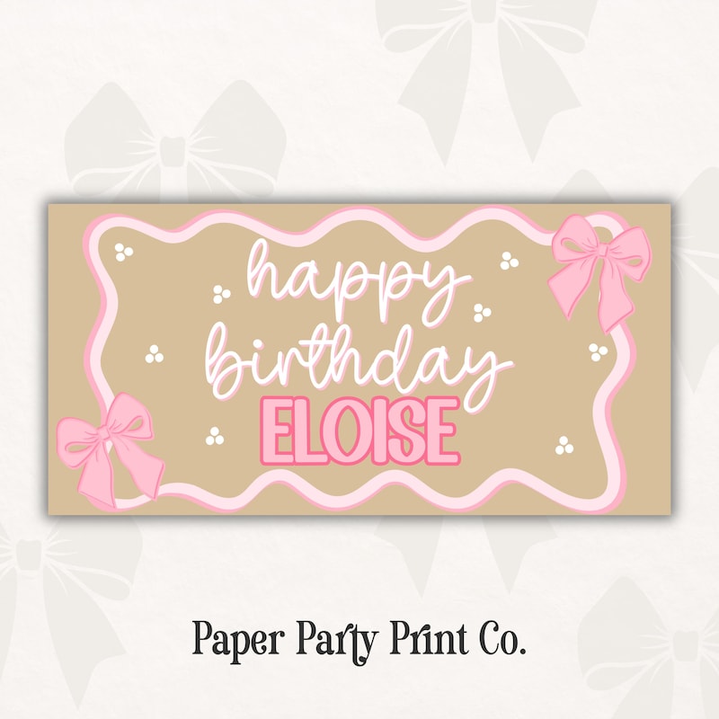 Bow Painted Banner Template - Etsy