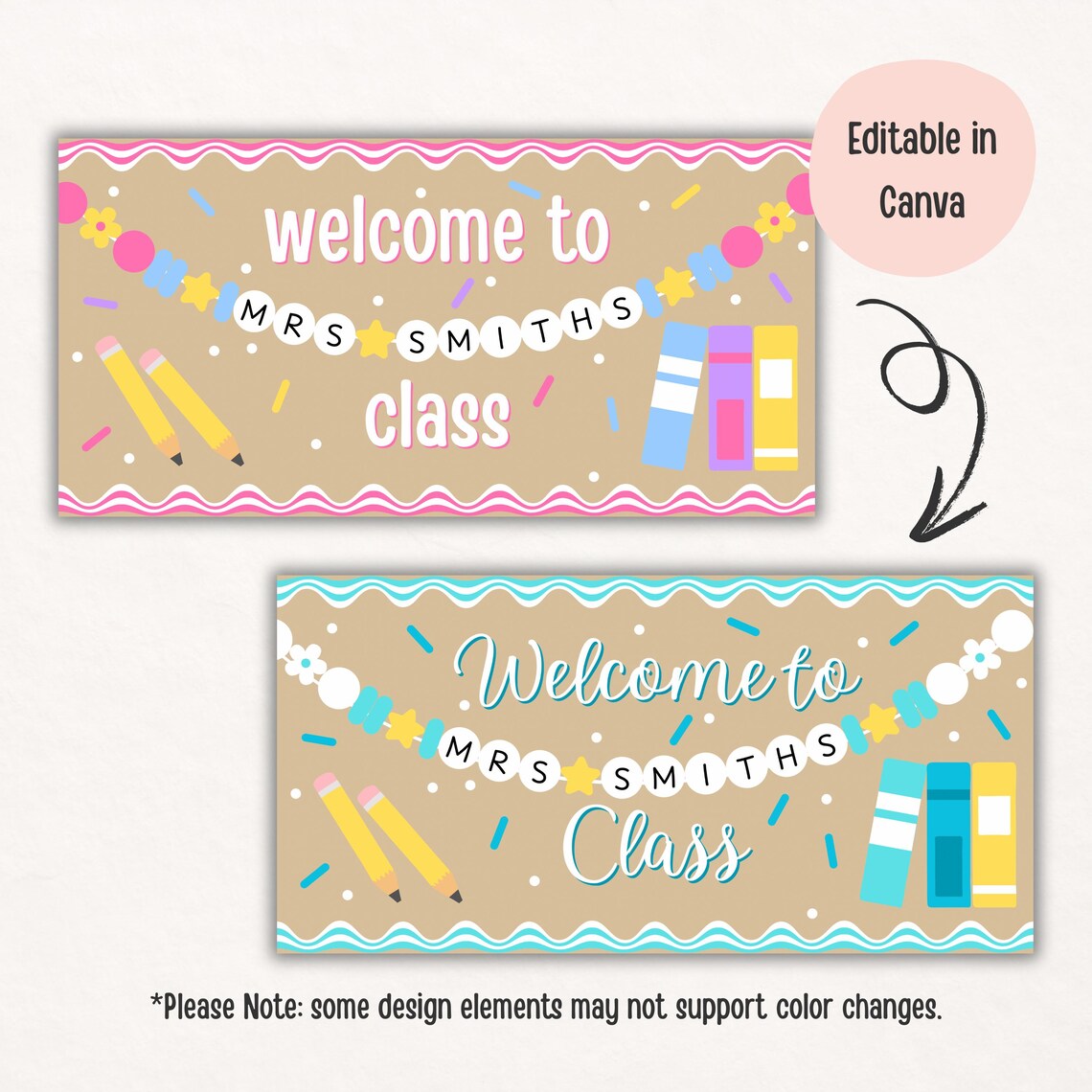 Custom Teacher Painted Banner Template | Friendship Bracelet Theme - Etsy
