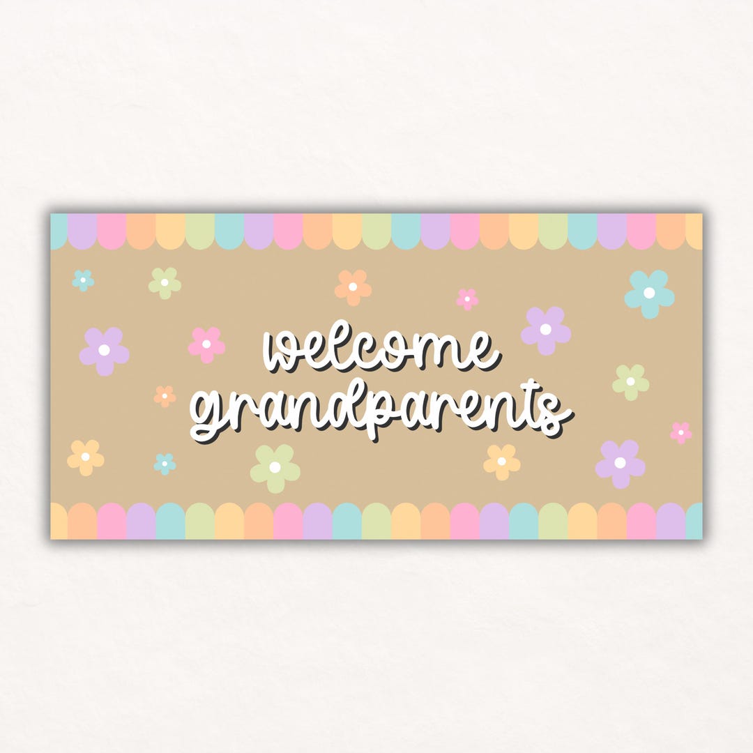Grandparents Day Painted Banner Template | Welcome Grandparents Pastel ...