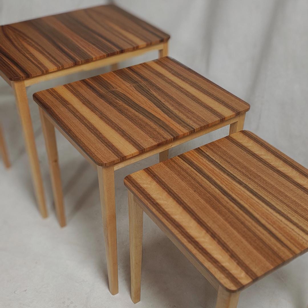 Handmade Nesting Tables Set of 3 | Walnut & Birch Coffee Tables ...