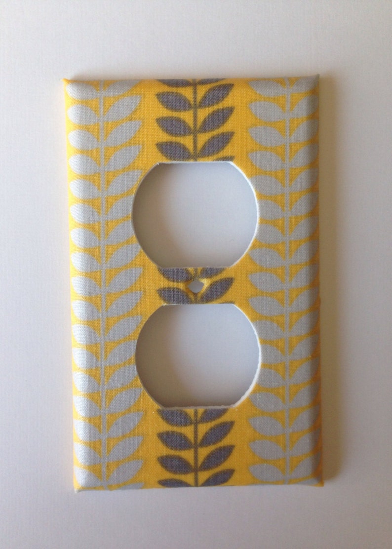 Yellow Gray Decor / Yellow and Gray Double Light Switch Cover/ | Etsy