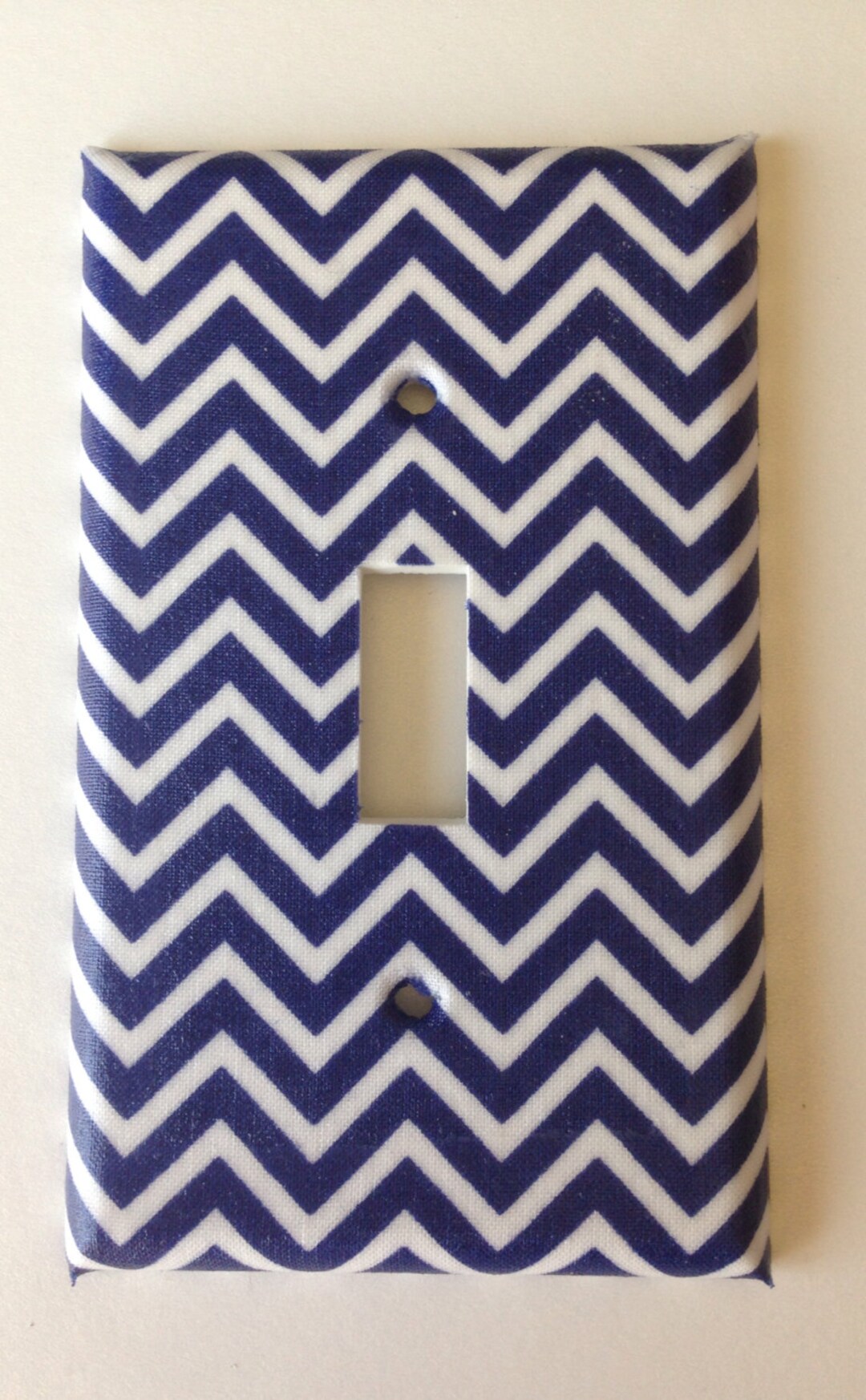 Nautical Decor, Chevron Light Switch Plate, Navy Blue and White Chevron ...
