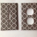 Grey Double Toggle Light Switch Plate / Light Gray Trellis Decor / Grey ...