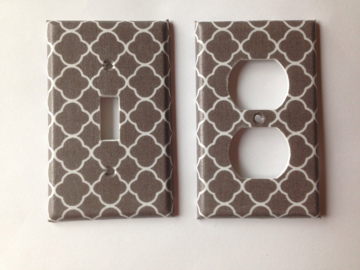 Grey Double Toggle Light Switch Plate / Light Gray Trellis - Etsy