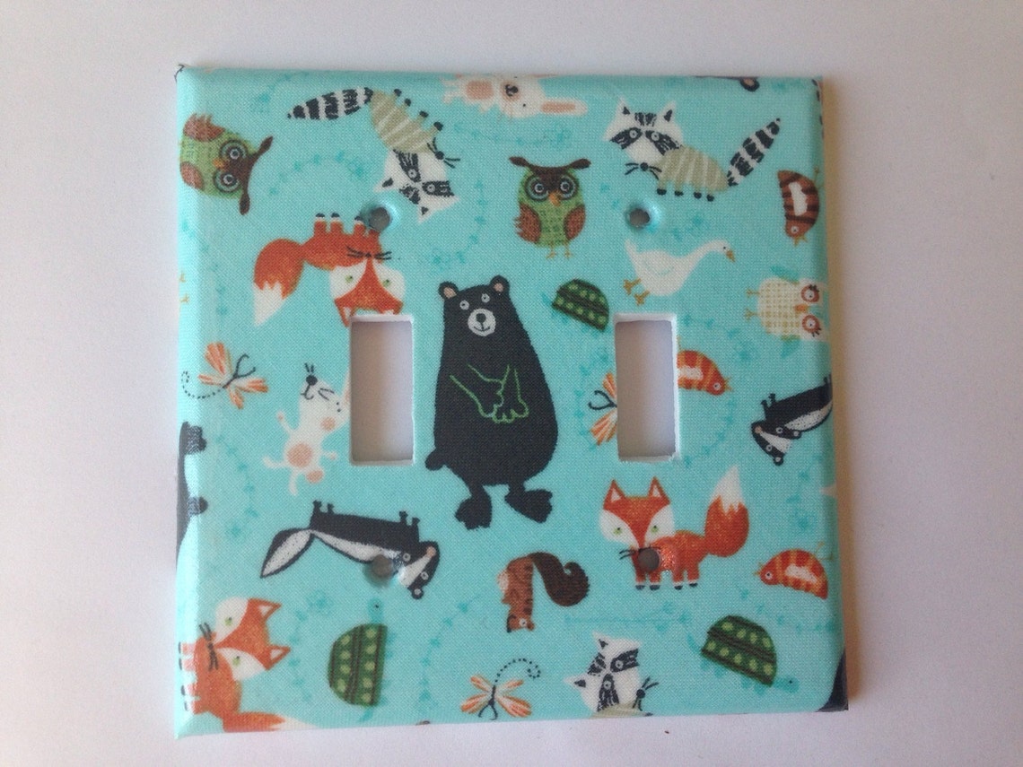 Woodland Animals Single Light Switch Plate Cover, Nursery Decor - Etsy
