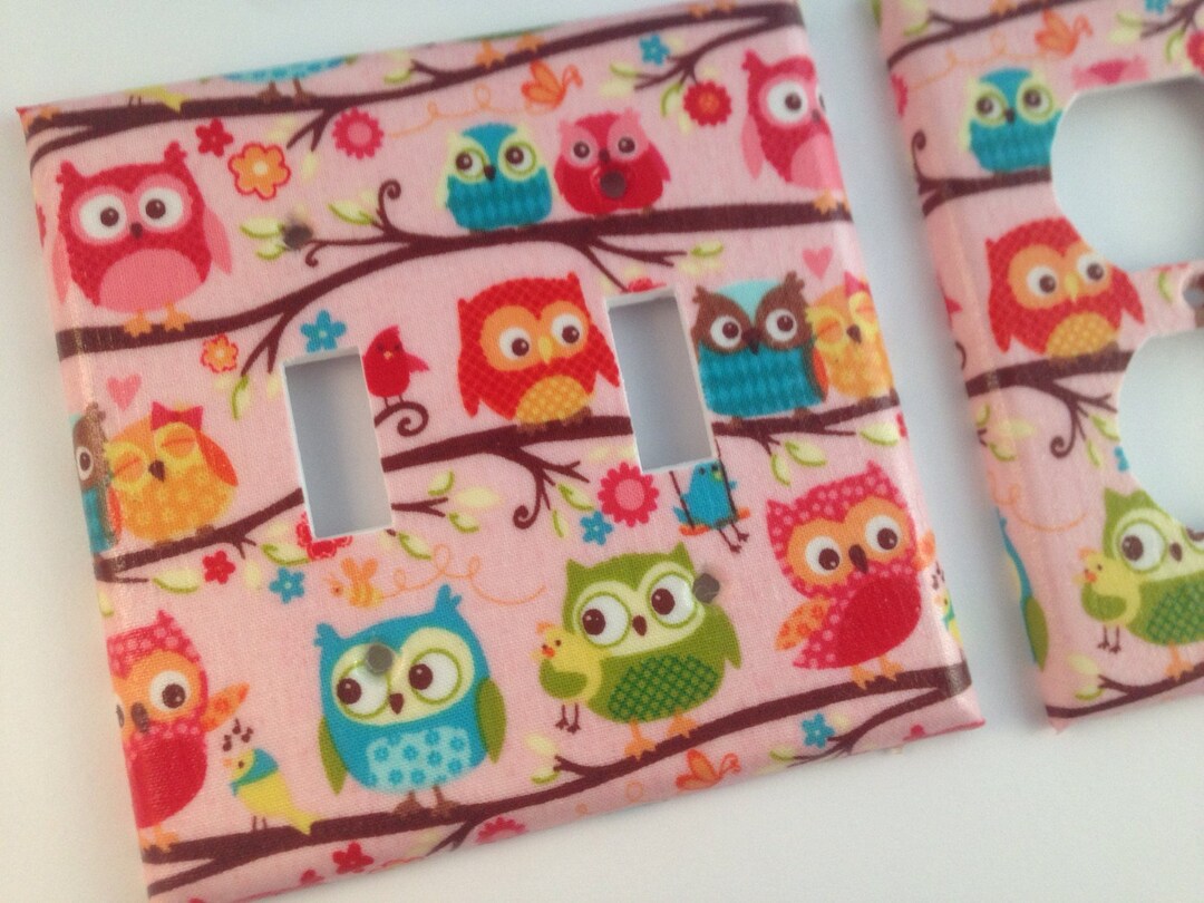 Owl Light Switch Cover / Pink Owls Nursery Decor / Owl Nursery Decor ...