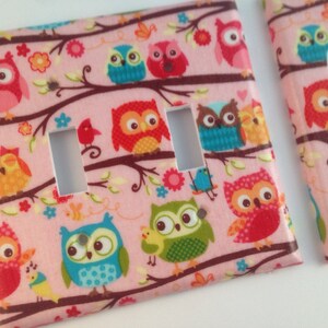 Owl Light Switch Cover / Pink Owls Nursery Decor / Owl Nursery Decor ...