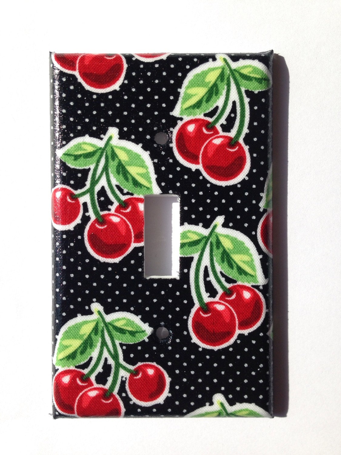 Cherry Light Switch Plate / Retro Cherries and Polka Dots - Etsy