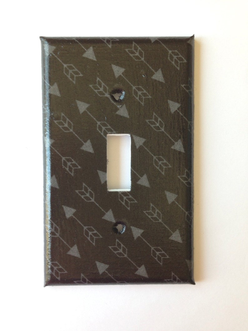 Gray Black Arrow Light Single Switch Plate Cover / Grey Home | Etsy