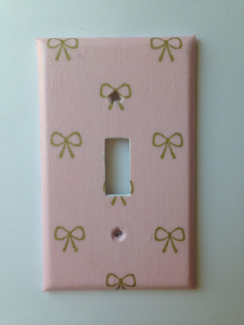 Pink Gold Metallic Bow Double Light Switch Plate Cover / Gold - Etsy