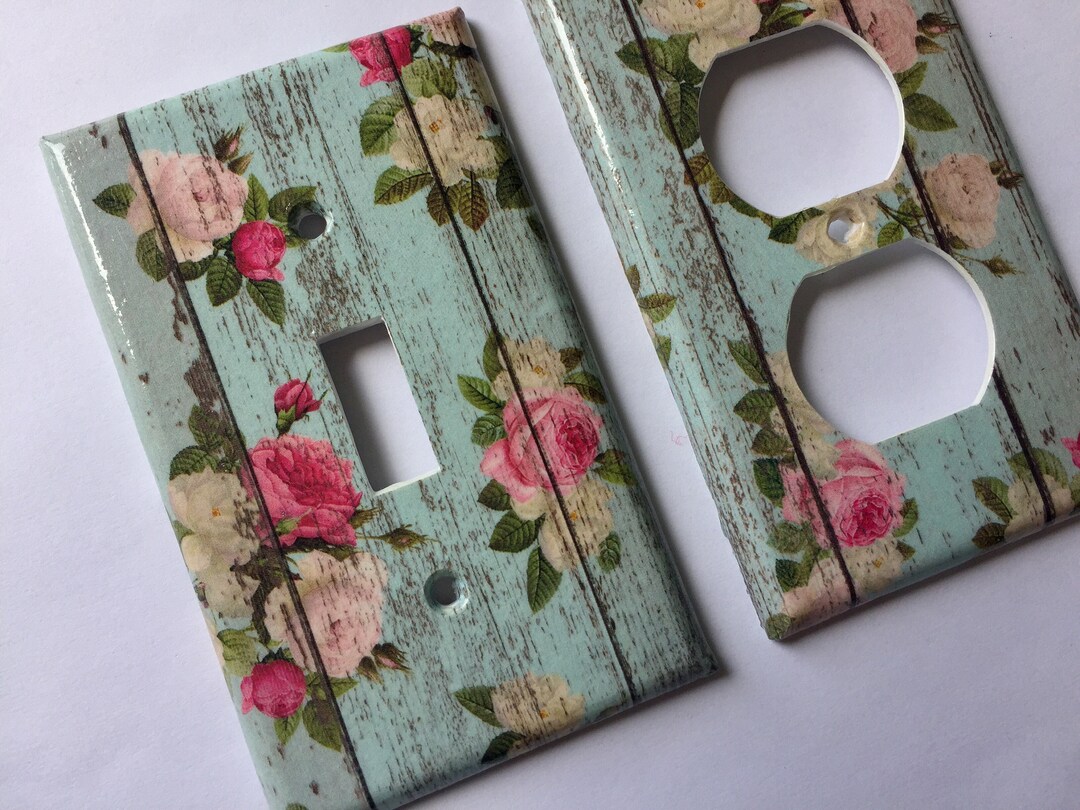 Cottage Decor , Light Switch Cover, Floral Decor, Cottage Chic, Wall ...