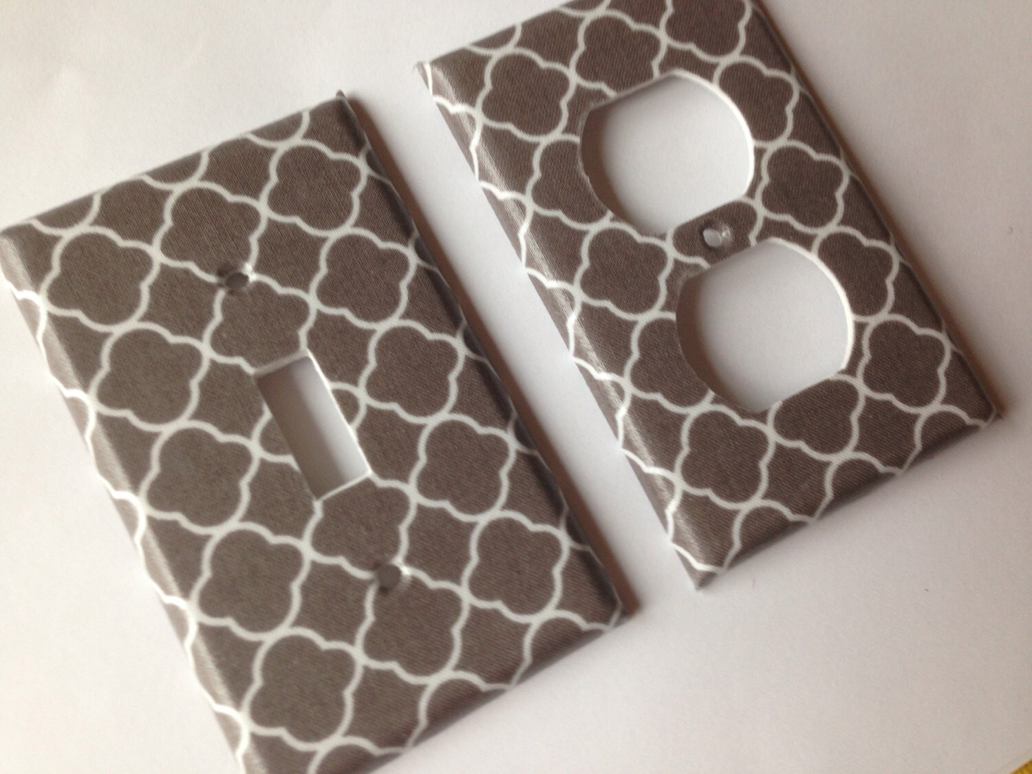 Grey Double Toggle Light Switch Plate / Light Gray Trellis - Etsy