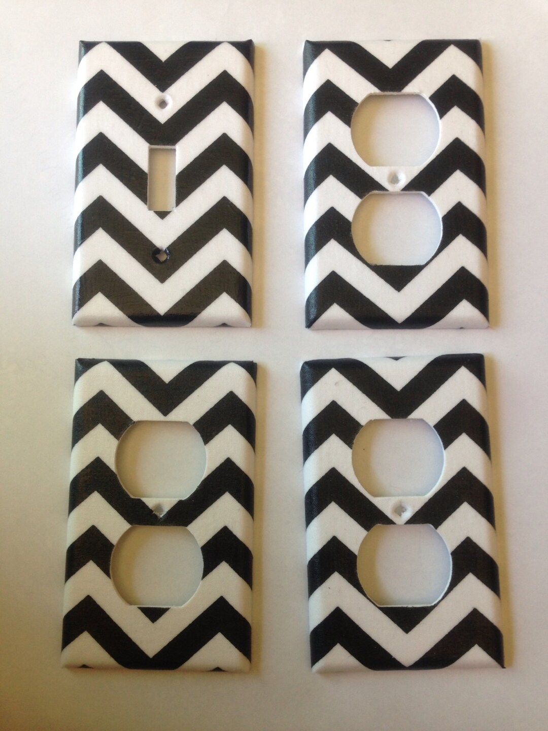 Black and White Chevron Stripes Light Switch Plate/ Chevron Stripes ...