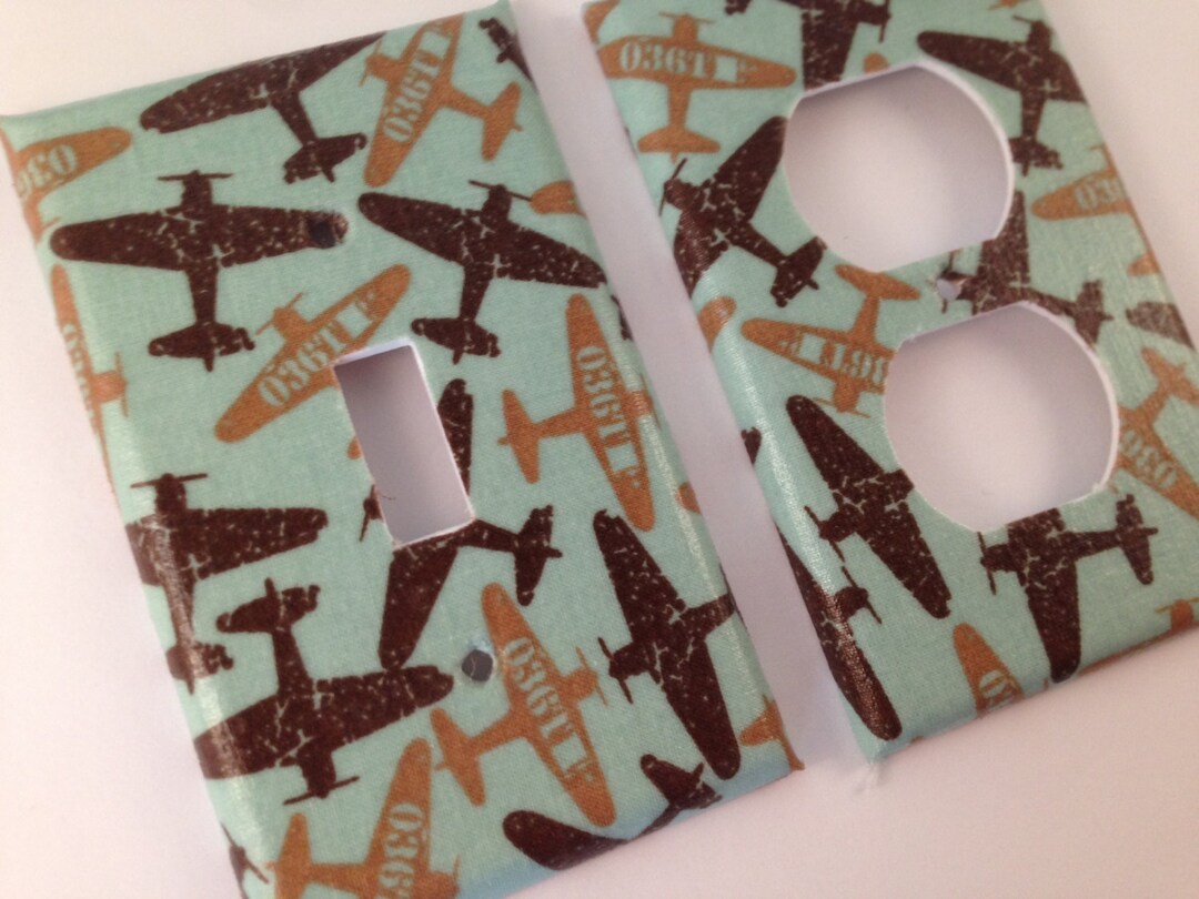 Airplane Light Switch Plate Cover, Vintage Airplane Decor, Airplane ...