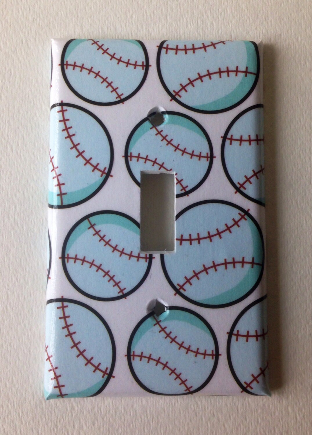 Baseball Light Switch Plate Cover/ Baseball Bedroom Decor / | Etsy