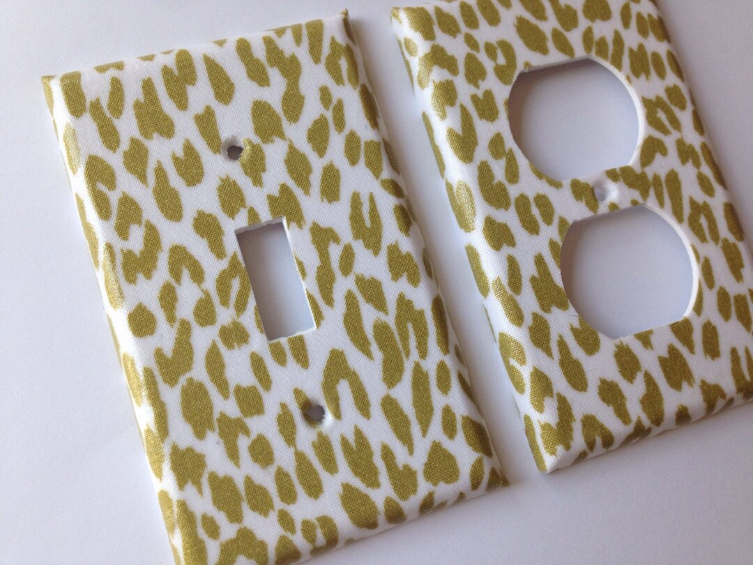 Gold Leopard Single Light Switch Plate Cover Outlets / Gold Home Decor ...