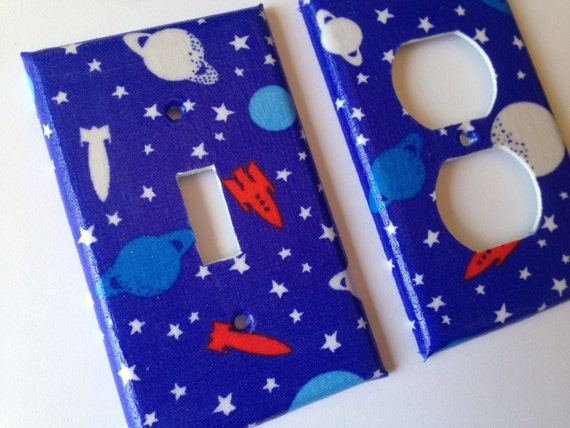 Rocket Ship Light Switch Plate/ Spaceship Bedroom / Boy Room | Etsy