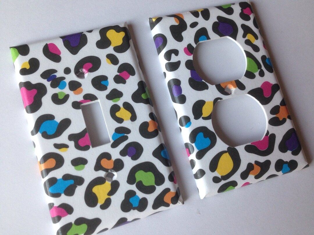 Rainbow Leopard Single Light Switch Plate Cover Rainbow - Etsy