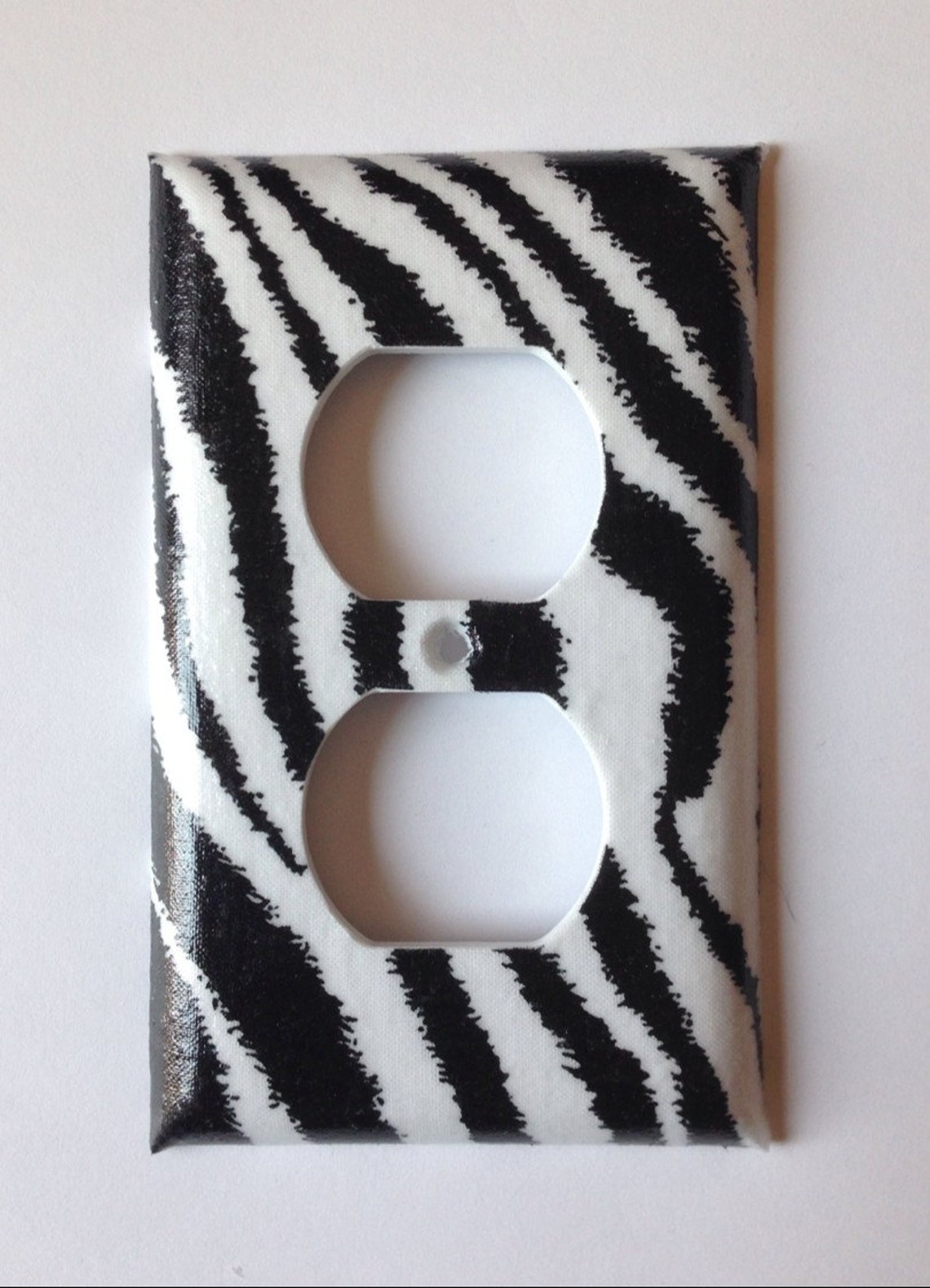 Zebra Decor Light Switch Plate Set Black and White Zebra | Etsy