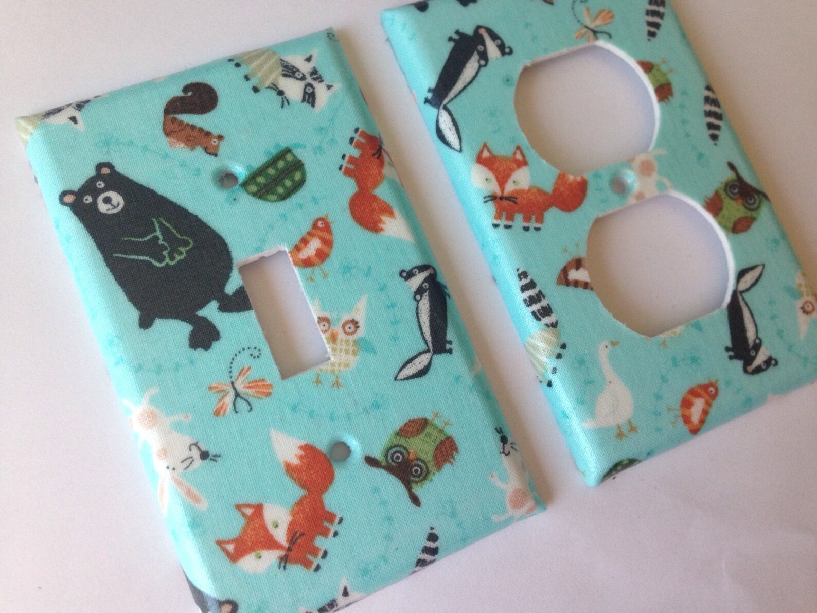 Woodland Animals Single Light Switch Plate Cover, Nursery Decor - Etsy