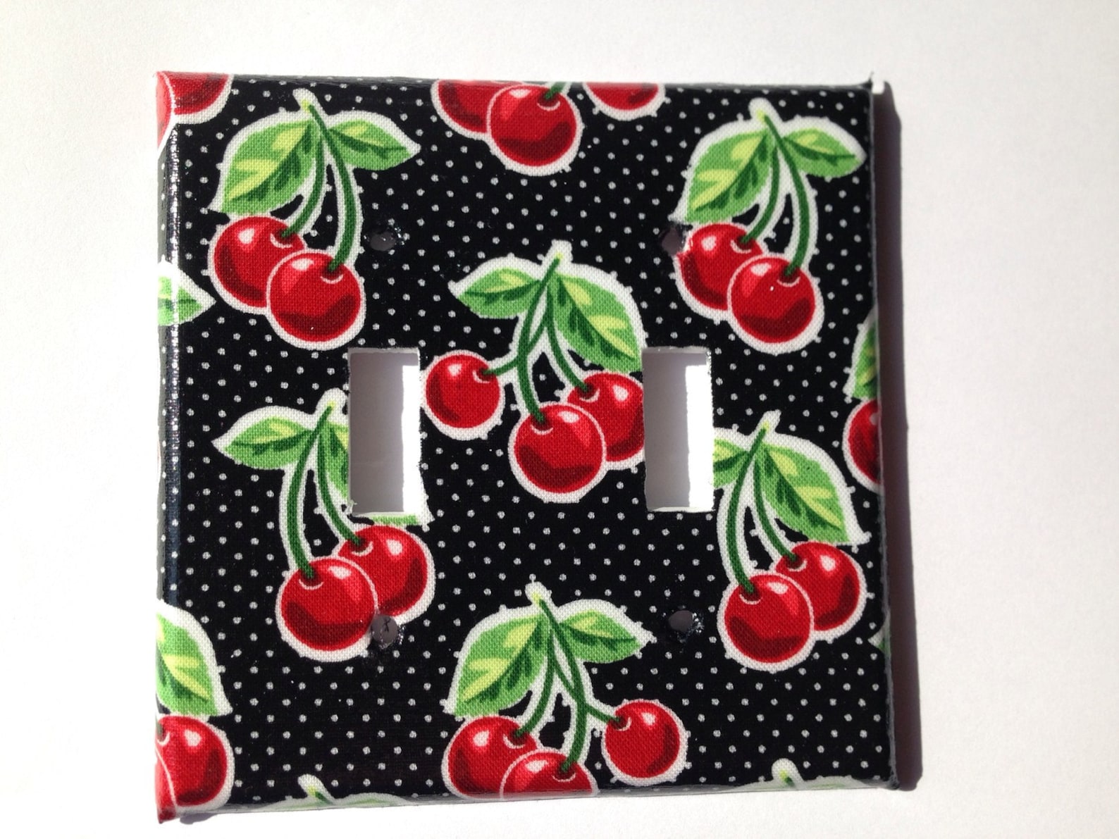 Cherry Light Switch Plate / Retro Cherries and Polka Dots - Etsy