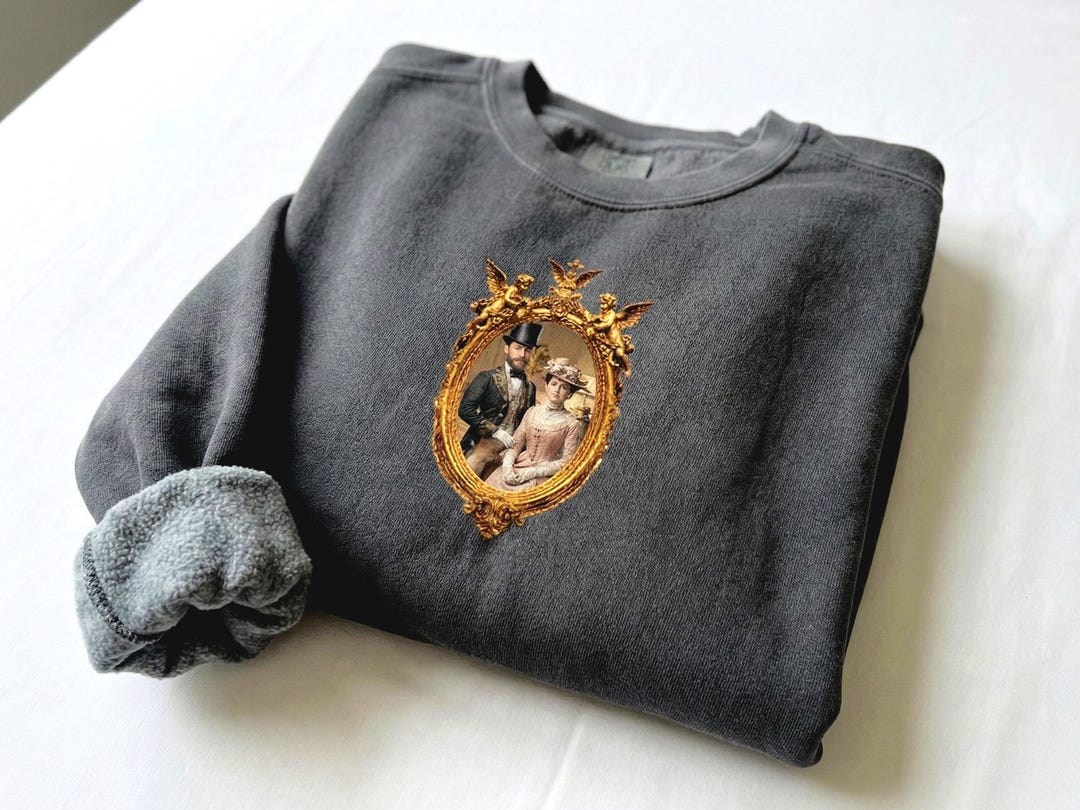 Custom Couple Portrait Comort Colors Sweatshirt, Personalized Victorian ...