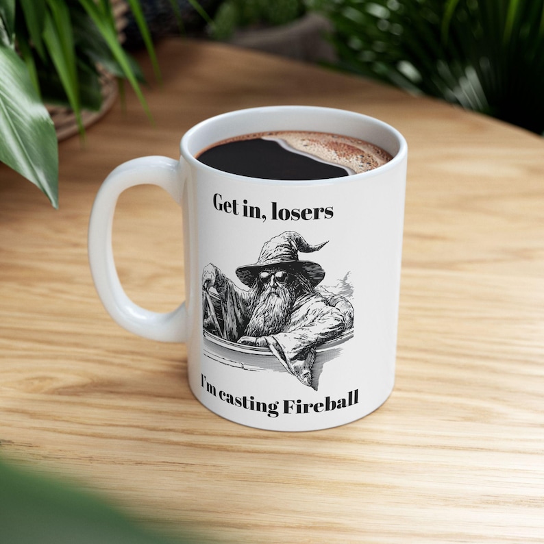 Fireball Wizard Mug: Funny Dungeons and Dragons Coffee Cup, Critical ...