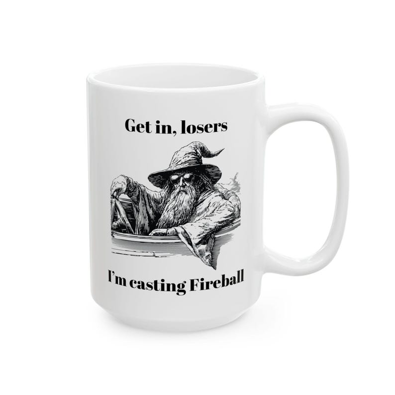 Fireball Wizard Mug: Funny Dungeons and Dragons Coffee Cup, Critical ...