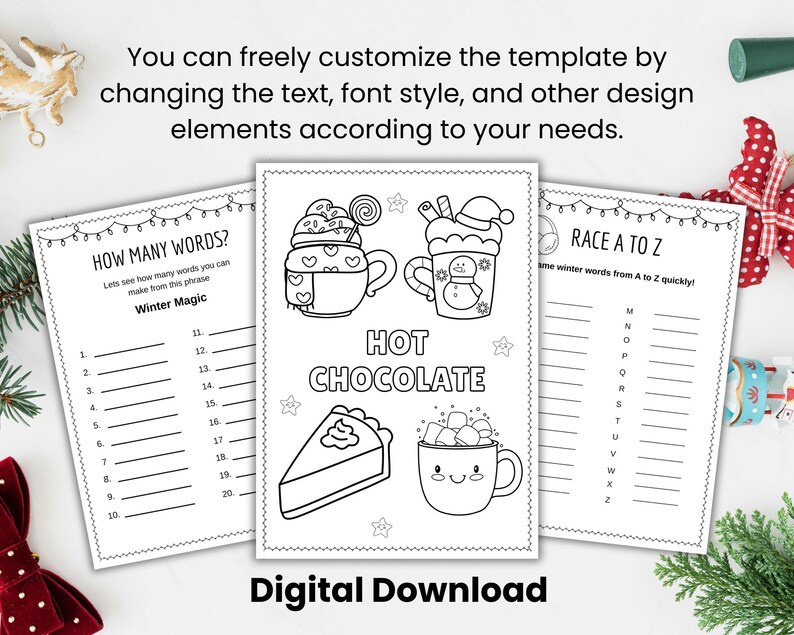 50 Winter Activity Pages, Printable Winter Activity Bundle, Bundle ...