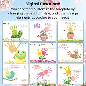 Spring Handprint Craft, Printable Art, Toddler Preschool Spring Art ...