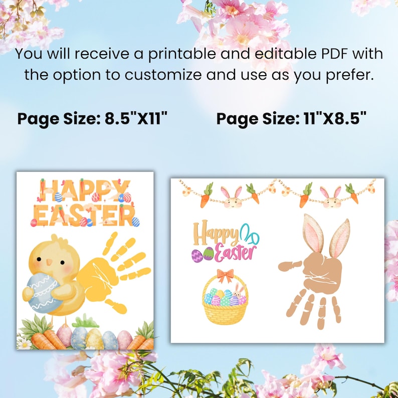 Spring Handprint Craft, Printable Art, Toddler Preschool Spring Art ...