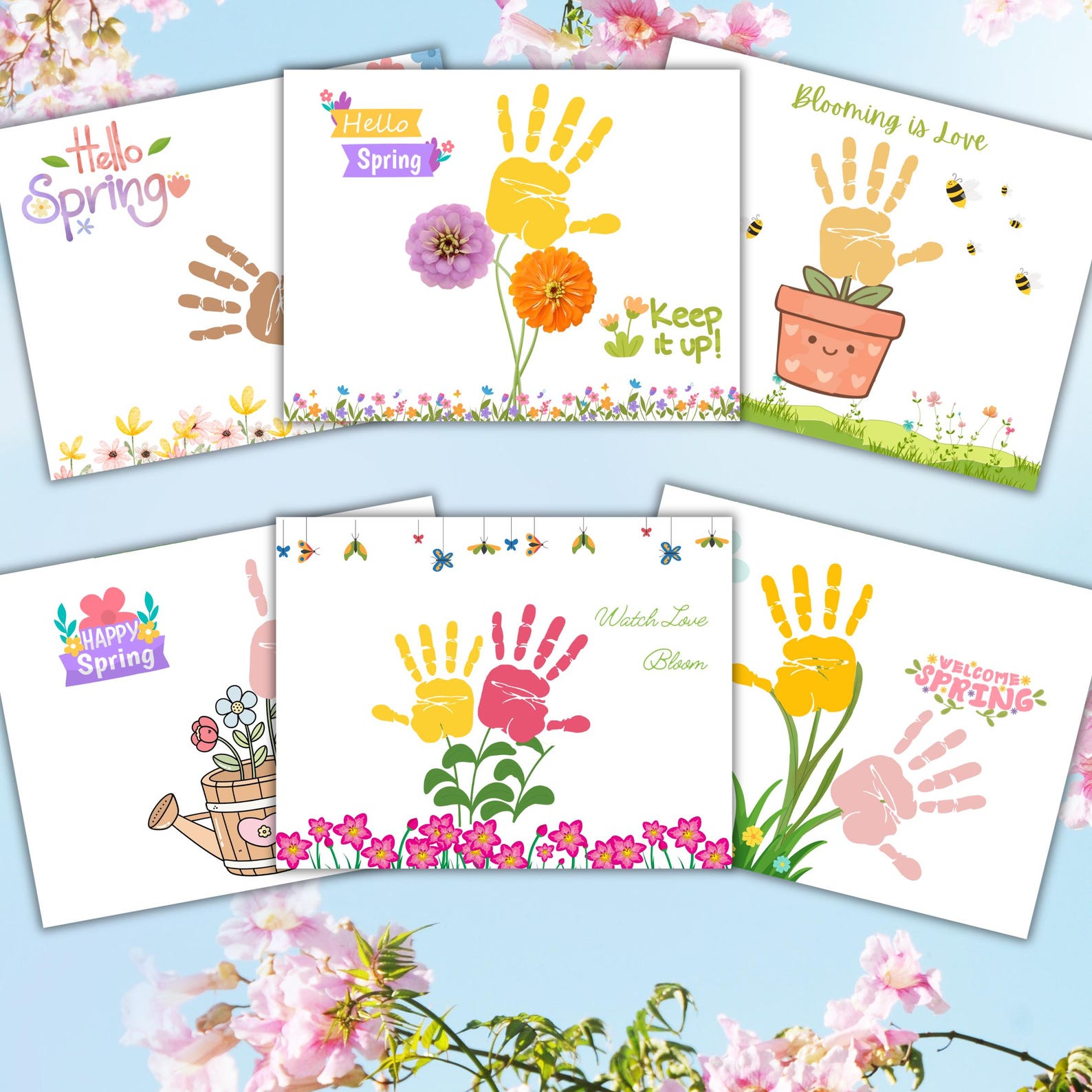 Spring Handprint Craft, Printable Art, Toddler Preschool Spring Art ...