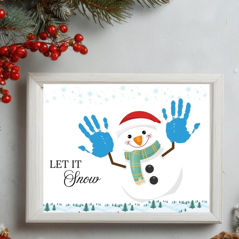 15 Winter Handprint and Footprint Craft Bundle, Snowman Handprint Art ...