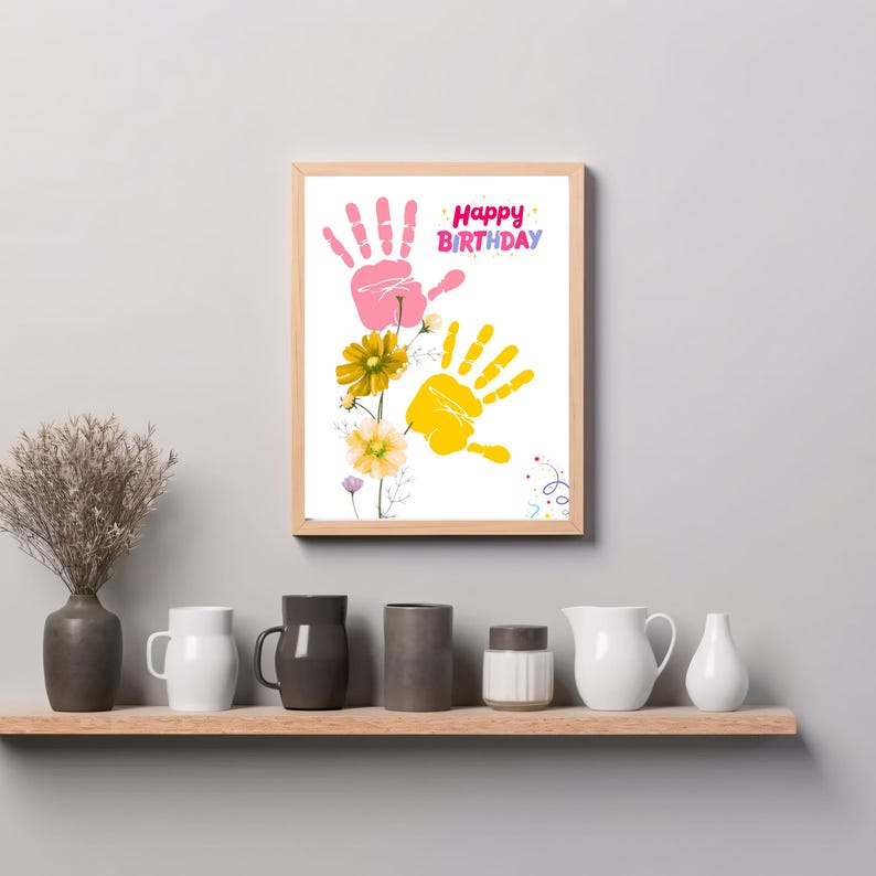 Happy Birthday Handprint Craft Printable, DIY Birthday Card, Kids ...