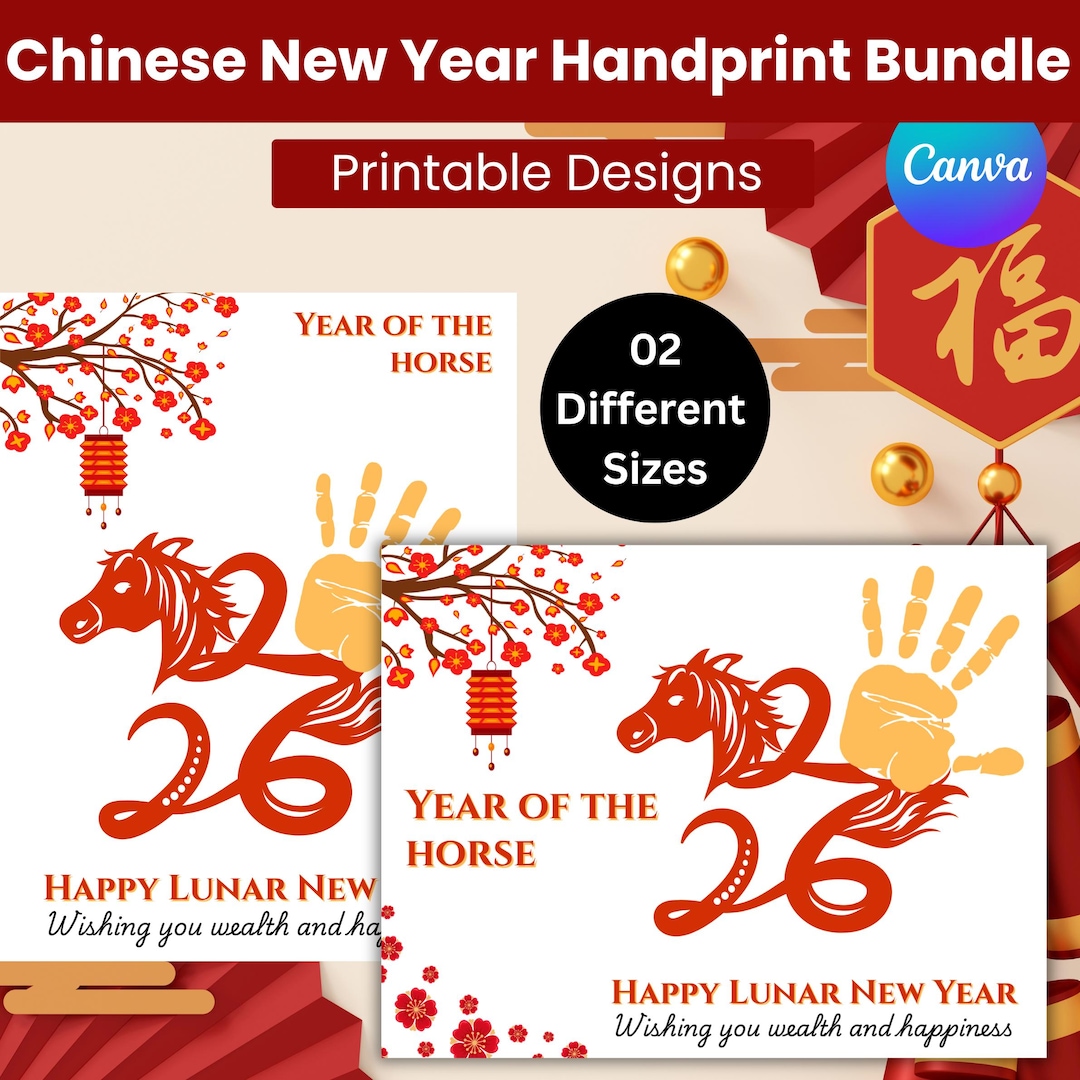 Chinese New Year Handprint Craft, Lunar New Year Handprint Art for Kids ...