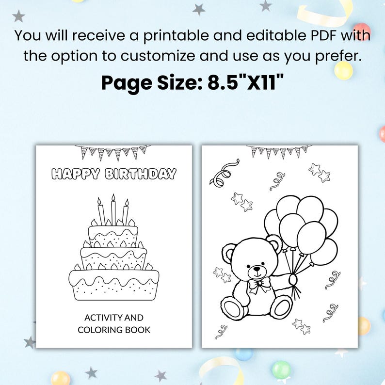 20 Kids Birthday Activity Book, Kids Activity Birthday Game, Birthday ...