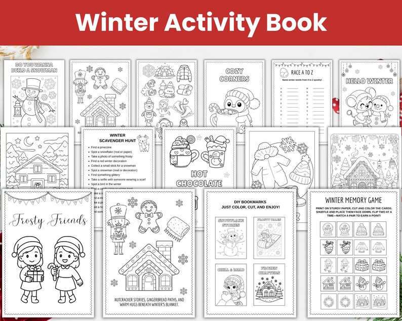 50 Winter Activity Pages, Printable Winter Activity Bundle, Bundle ...