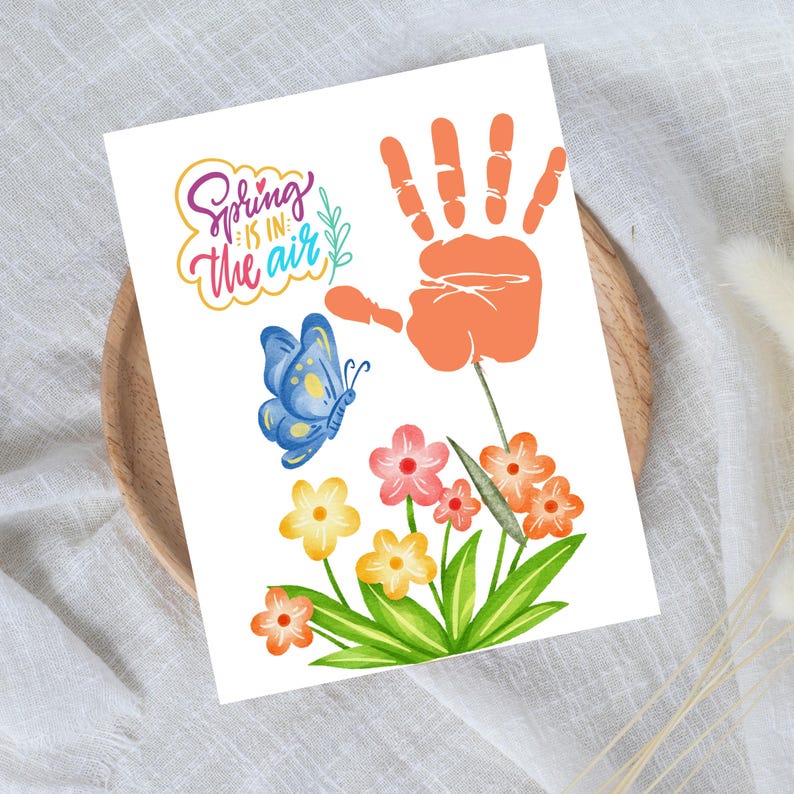 Spring Handprint Craft, Printable Art, Toddler Preschool Spring Art ...