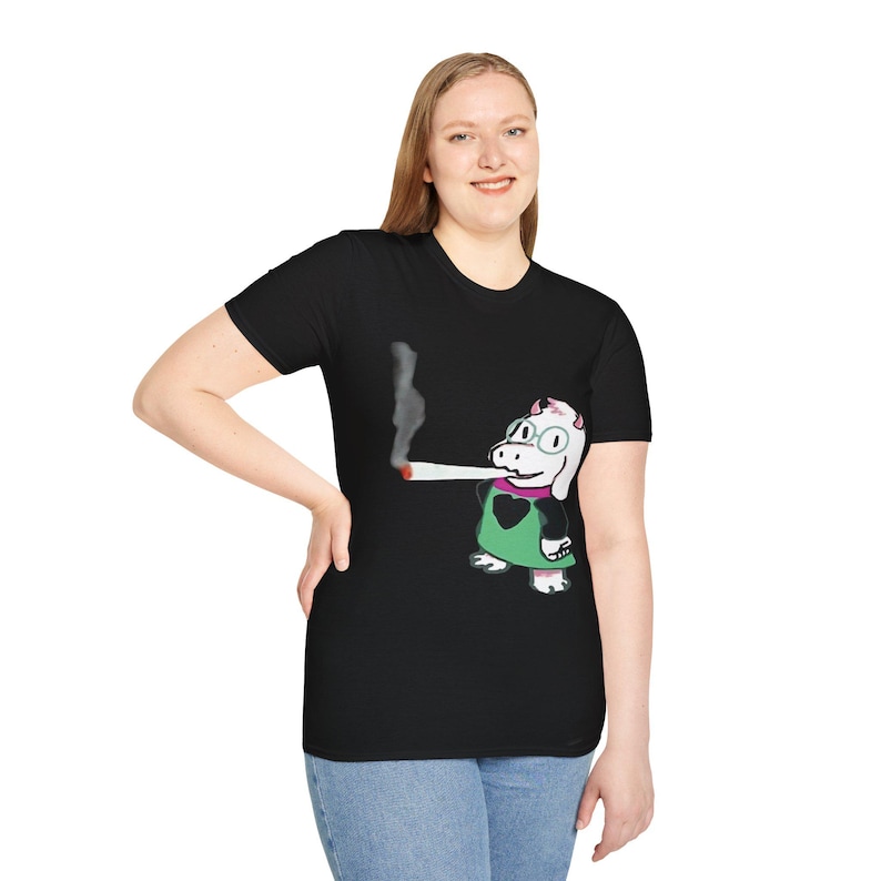 Ralsei Deltarune Chibi Fan Art Unisex Softstyle T-shirt, Smoking Blunt ...