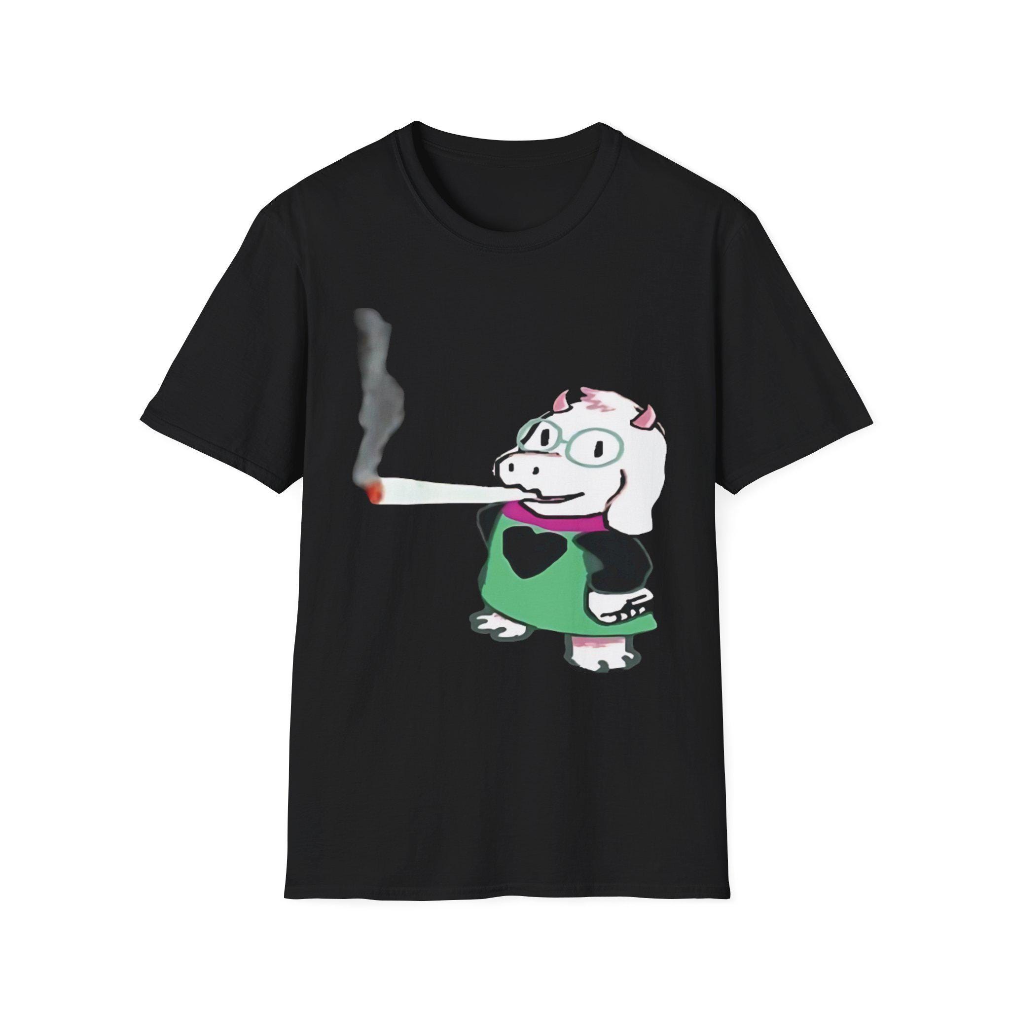 Ralsei Deltarune Chibi Fan Art Unisex Softstyle T-shirt, Smoking Blunt ...