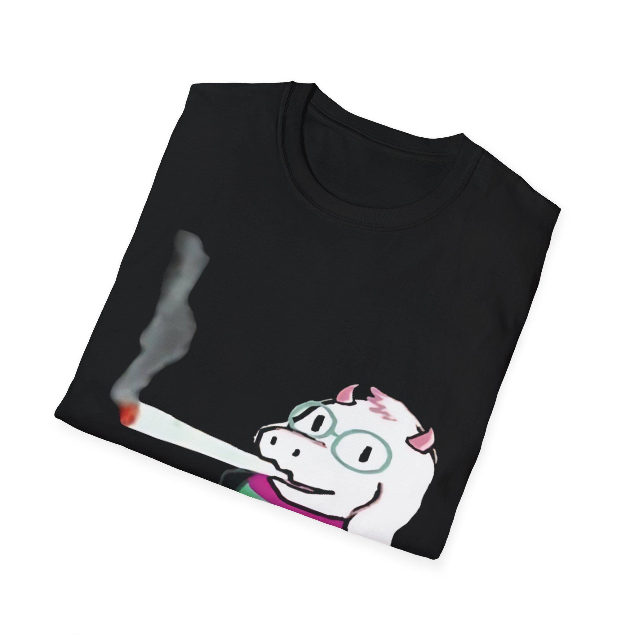 Ralsei Deltarune Chibi Fan Art Unisex Softstyle T-shirt, Smoking Blunt ...