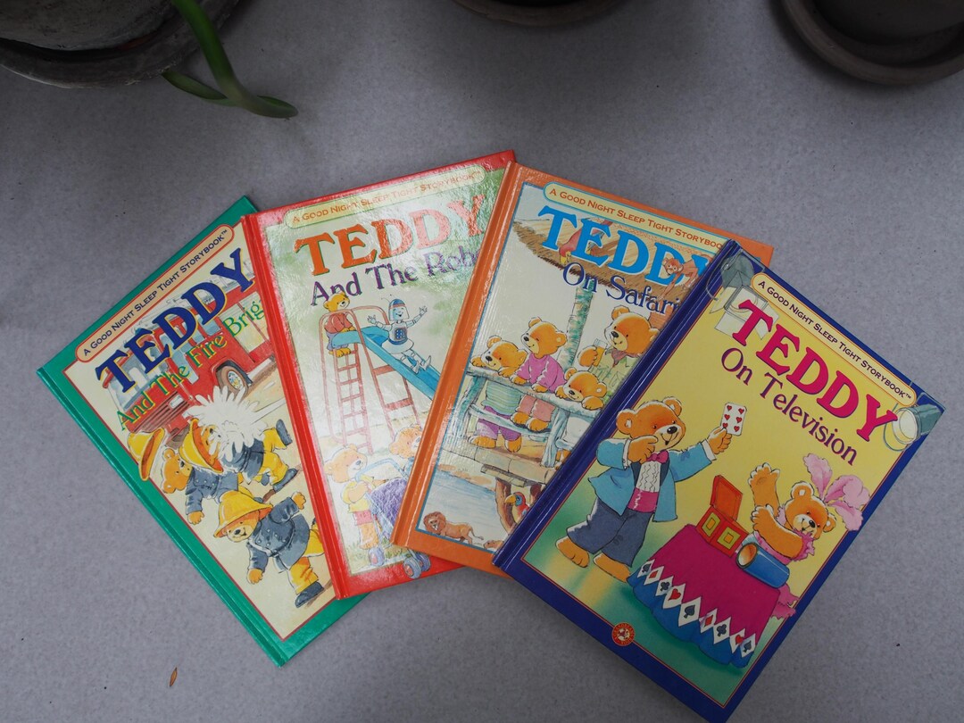 Vintage TEDDY Children's Book Set Teddy on Safari, Teddy and the Fire ...
